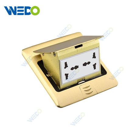 16A 250V 2 Gang ,multi 3 Pin Socket US Waterproof Box Brass Floor ...
